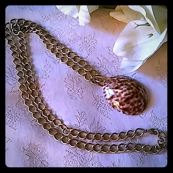 Vintage | Jewelry | Vintage Large Shell Pendant Necklace | Poshmark